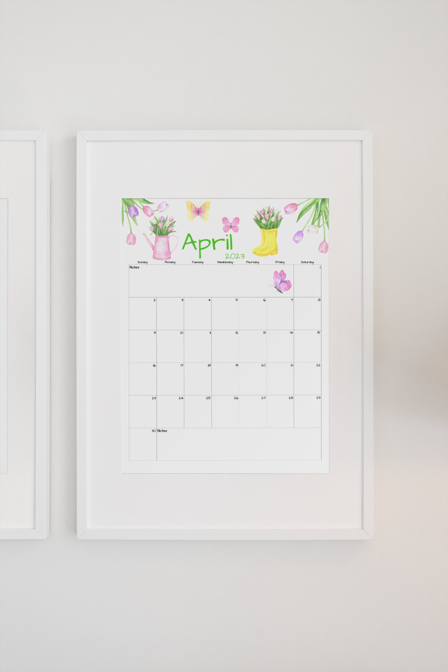 Fillable/editable April Calendar April 2023 Printable - Etsy