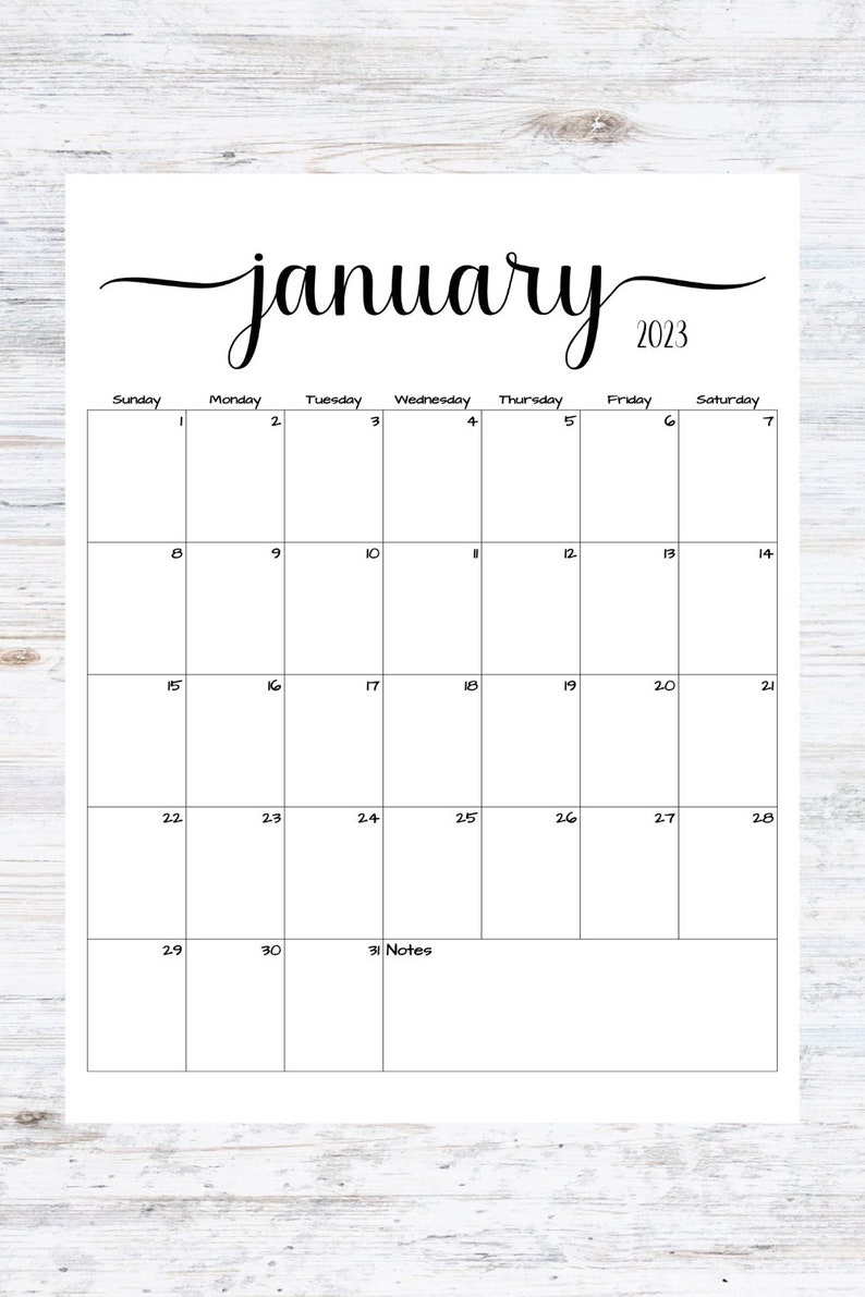 Fillable editable January Calendar January 2023 Calendar Simple Script Fillable editable January Calendar January 2023 Calendar Simple Script