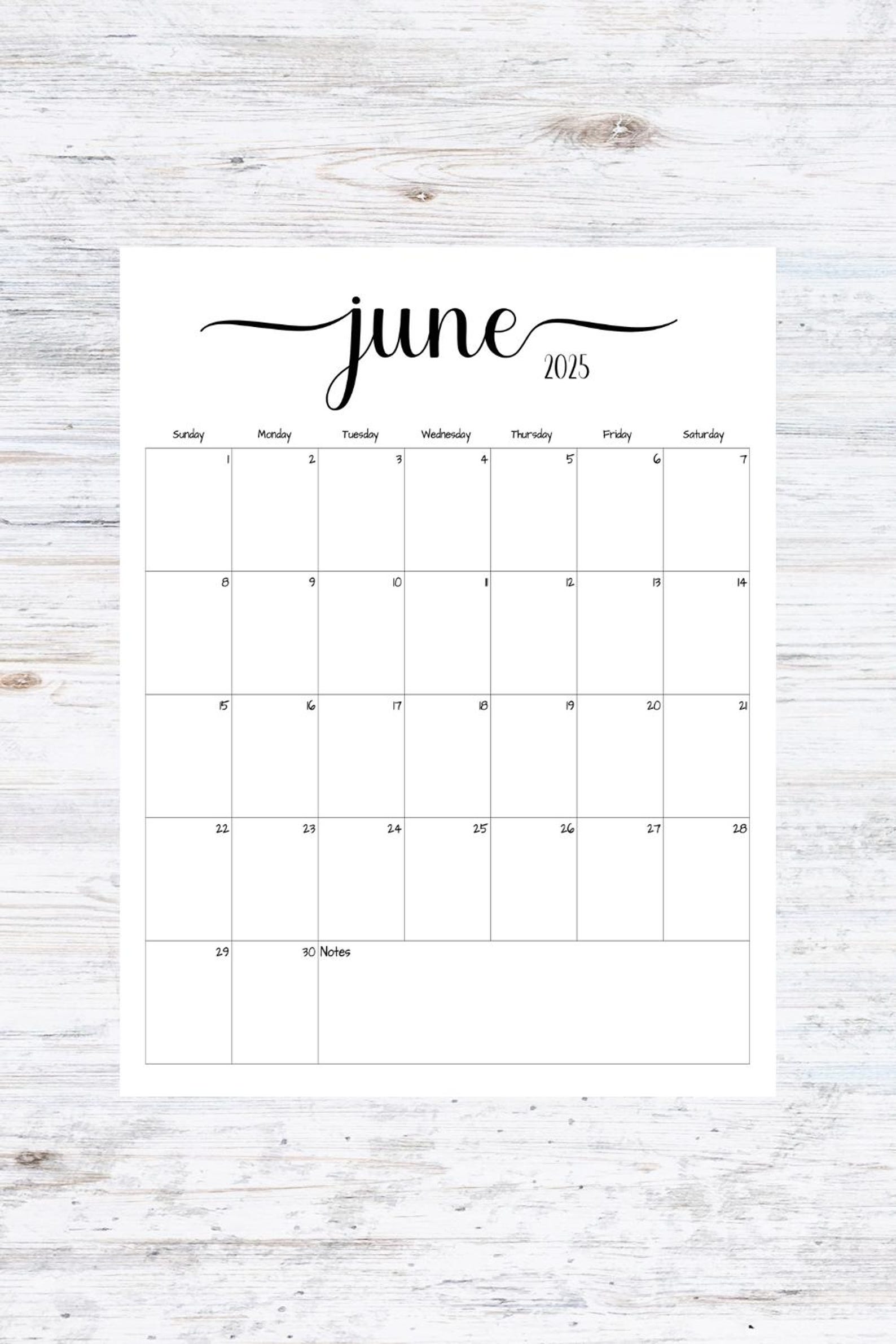 Fillable/editable June 2025 Calendar | June 2025 Calendar | Simple ...