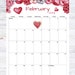 Fillable/editable February Calendar February 2024 Calendar Valentine ...