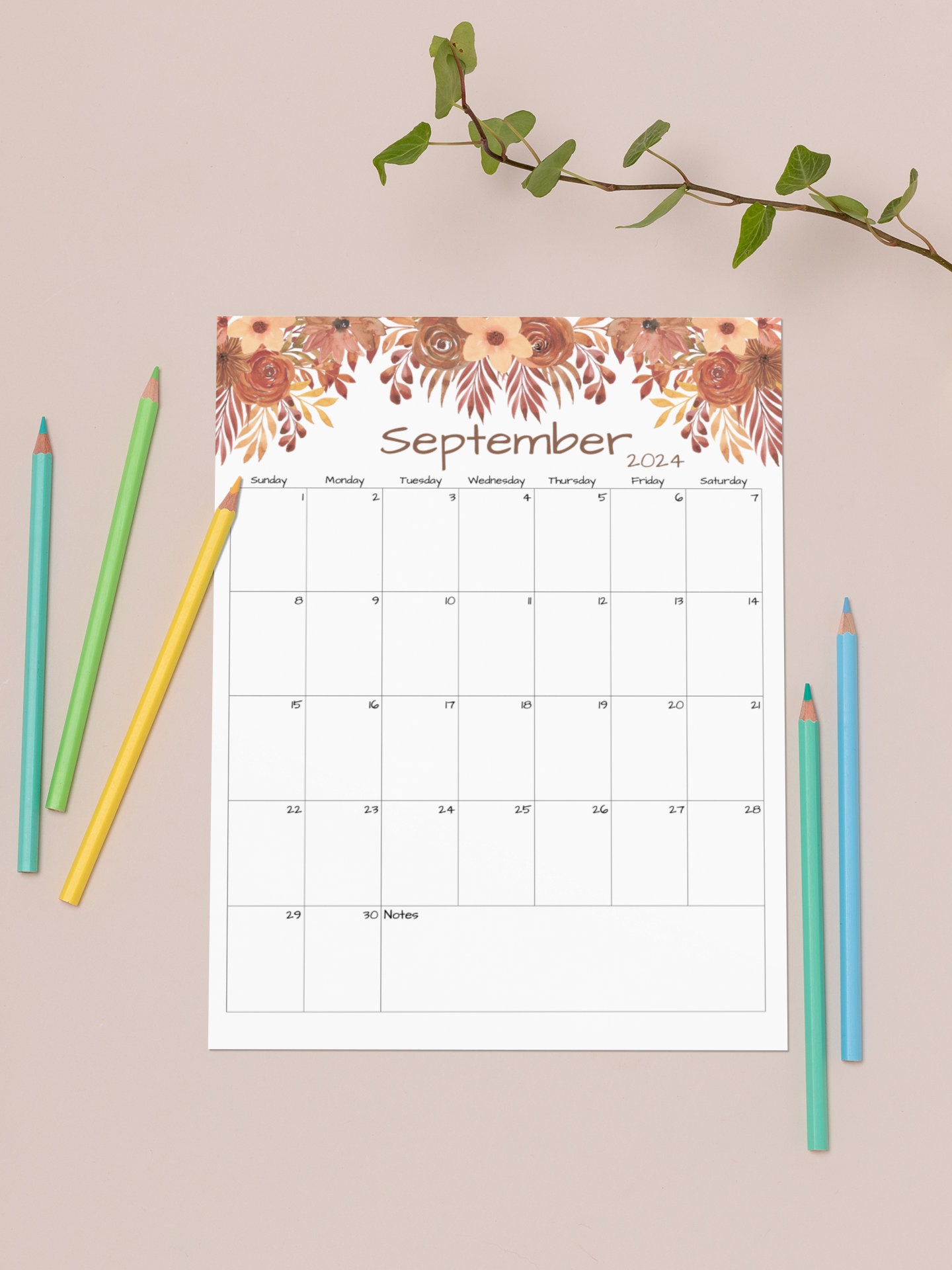 Fillable/editable September Calendar September 2024 Printable Calendar ...