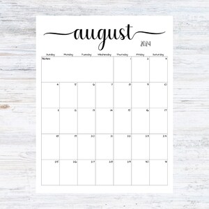Fillable/editable August 2024 Calendar August 2024 Calendar Simple ...