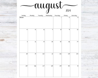 Fillable/editable August Calendar August 2024 Printable Calendar ...
