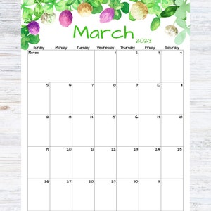 Fillable/editable March Calendar March 2023 Printable - Etsy