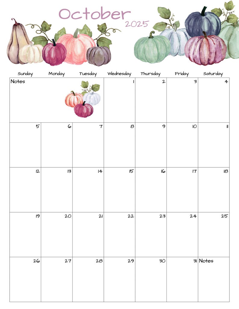 Fillable/editable October Calendar | October 2025 Printable Calendar ...