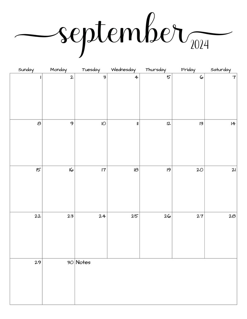 Fillable/editable September 2024 Calendar September 2024 - Etsy Canada