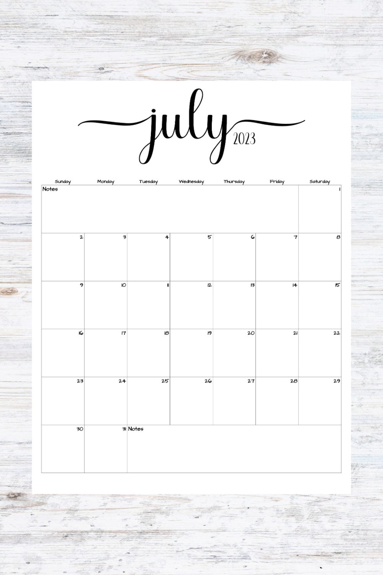 Fillable editable July 2023 Calendar July 2023 Calendar Etsy