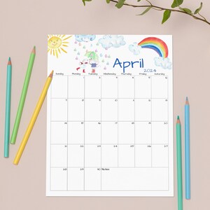 Fillable/editable April Calendar April 2024 Printable Calendar Spring ...