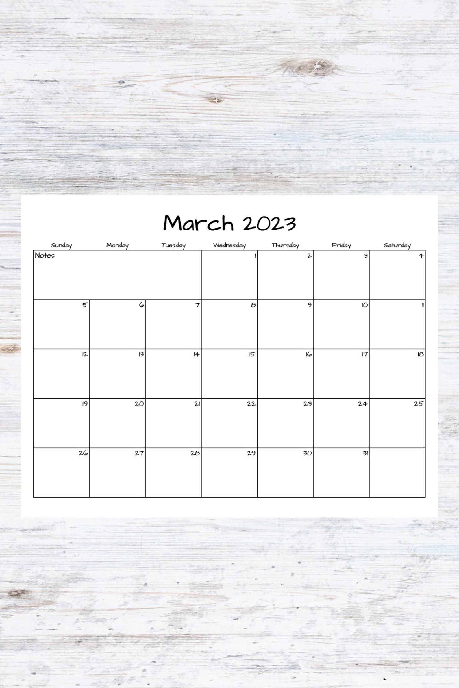 March Calendar march 2023 Printable Calendar Simple - Etsy