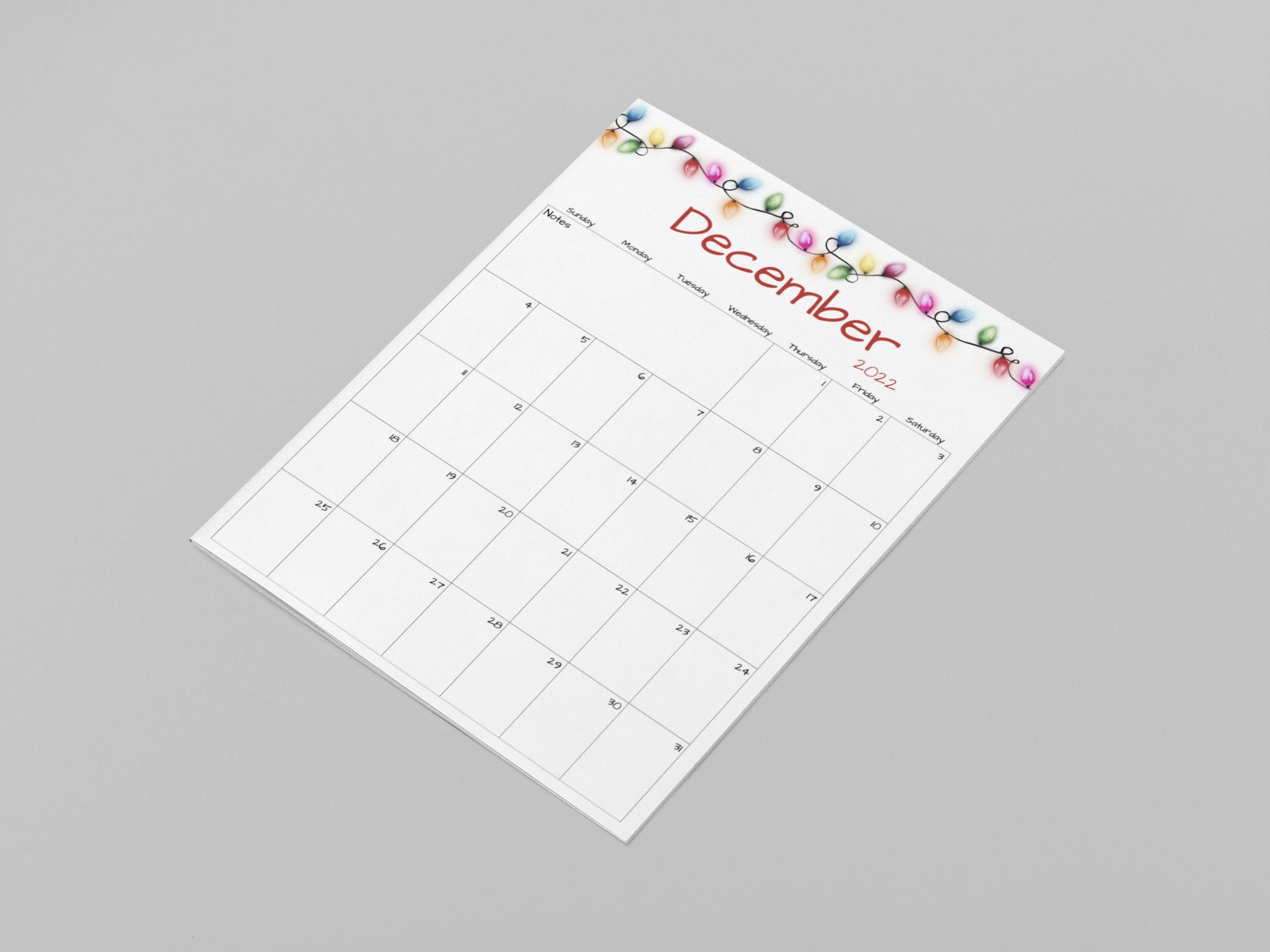 Fillable/editable December Calendar December 2022 Printable - Etsy ...