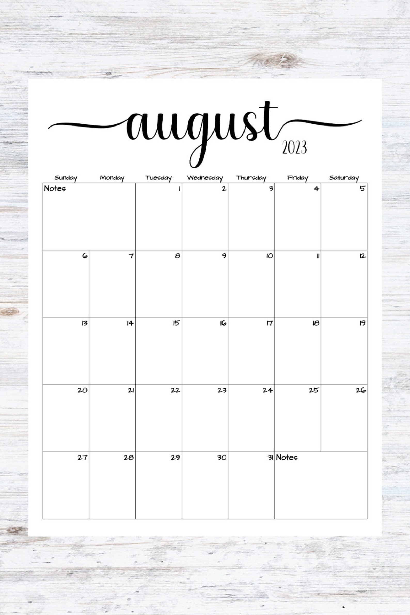 Fillable editable August 2023 Calendar August 2023 Calendar Etsy