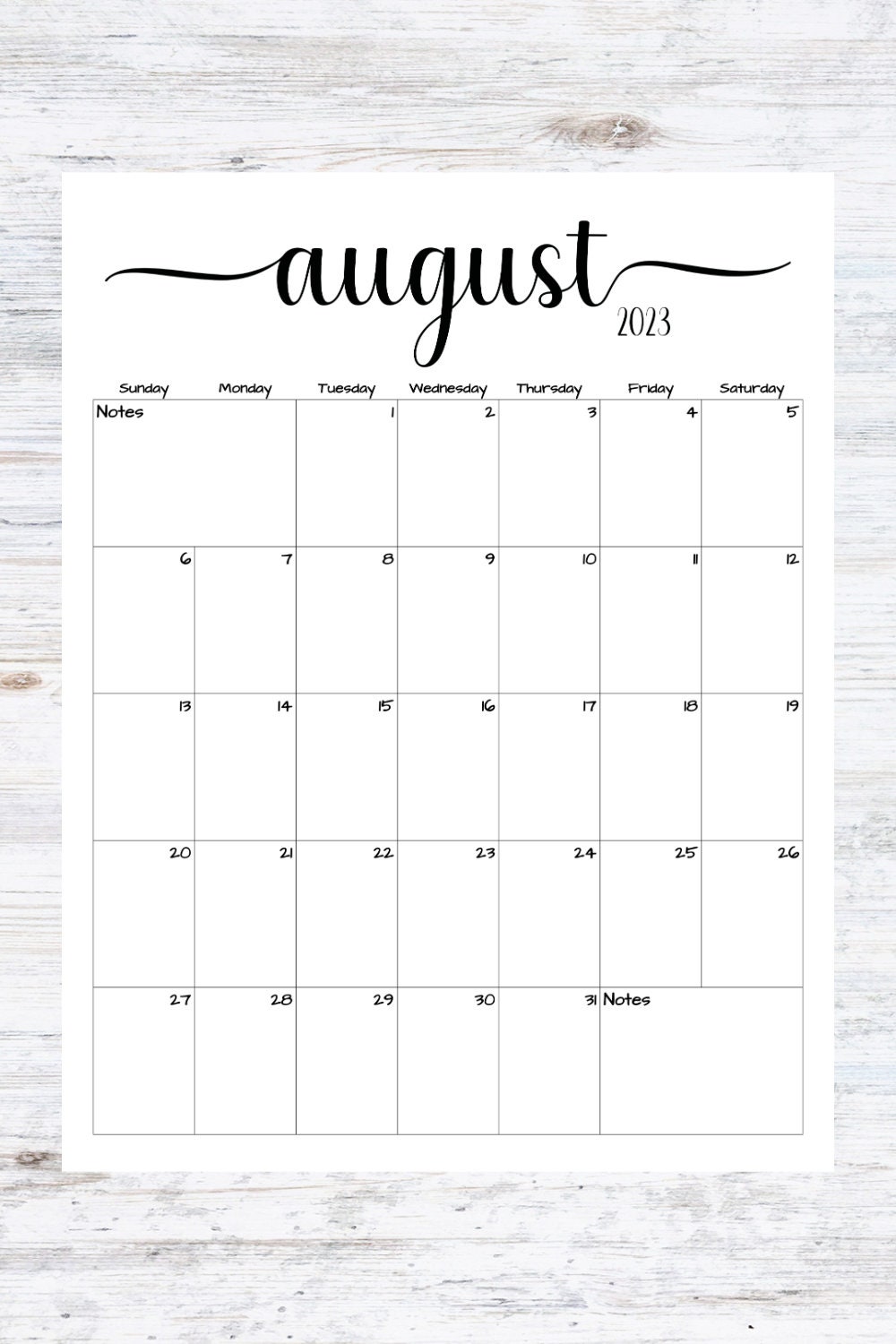 Fillable editable August 2023 Calendar August 2023 Calendar Etsy