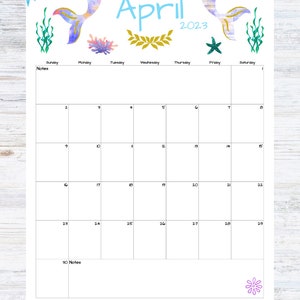 Fillable/editable April Calendar April 2023 Printable - Etsy