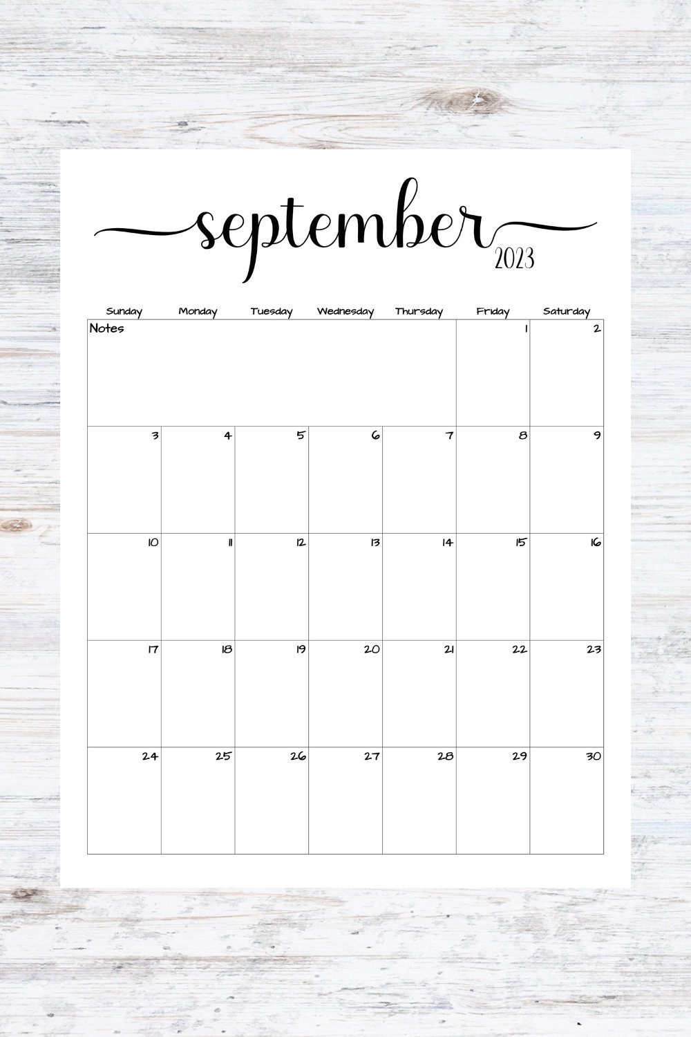 Fillable editable September 2023 Calendar September 2023 Etsy