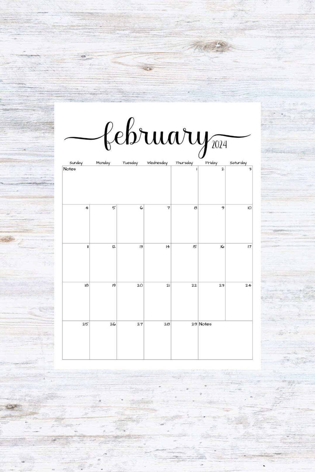 Fillable/editable February Calendar February 2024 Calendar Simple ...