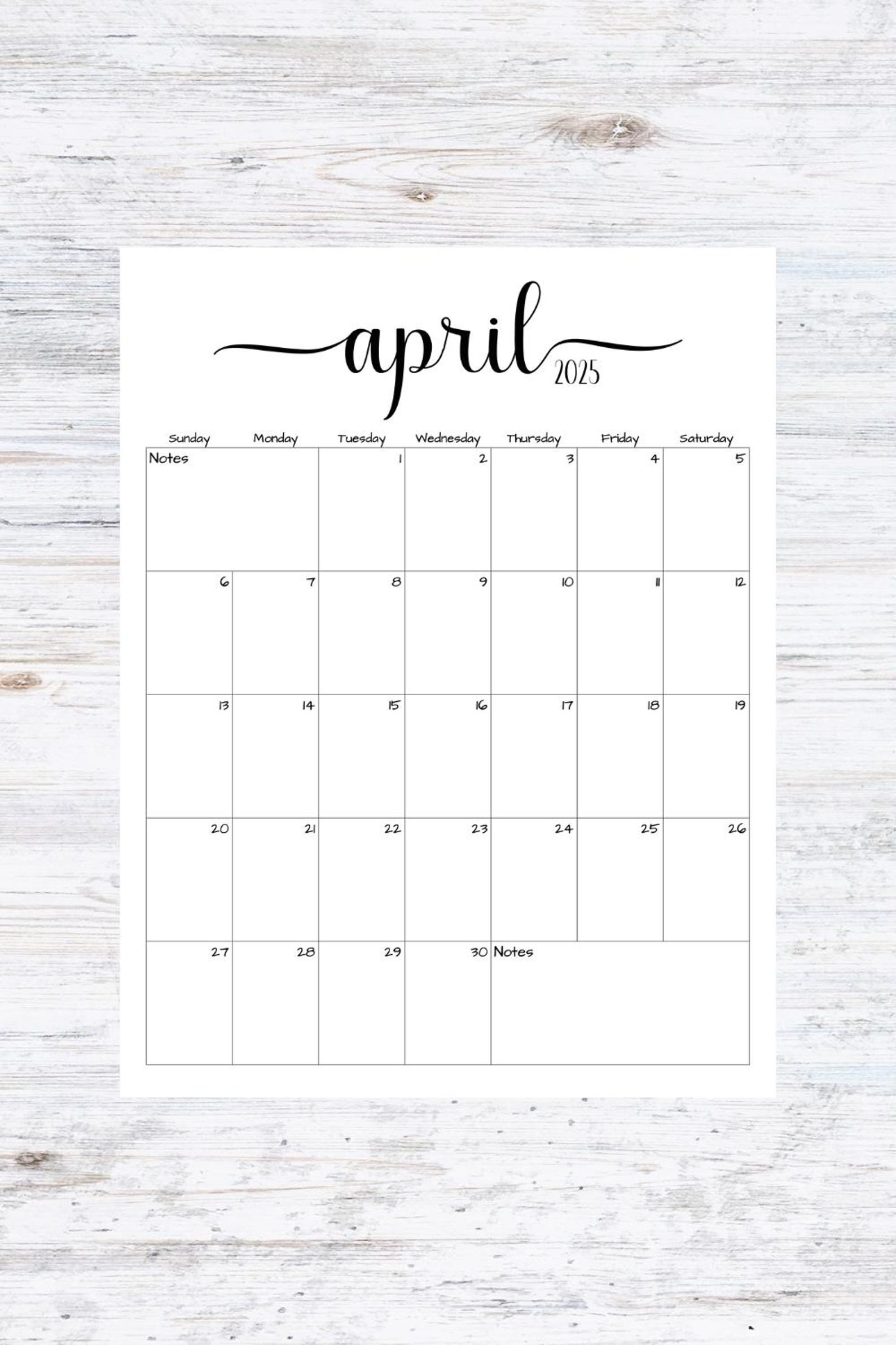 Fillable/editable April 2025 Calendar | April 2025 Calendar | Simple ...