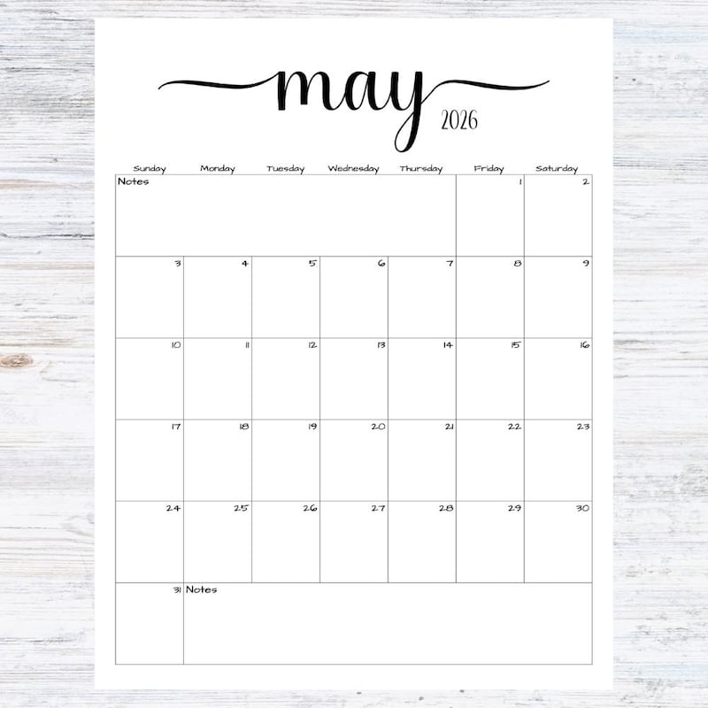 May Calendar - Etsy