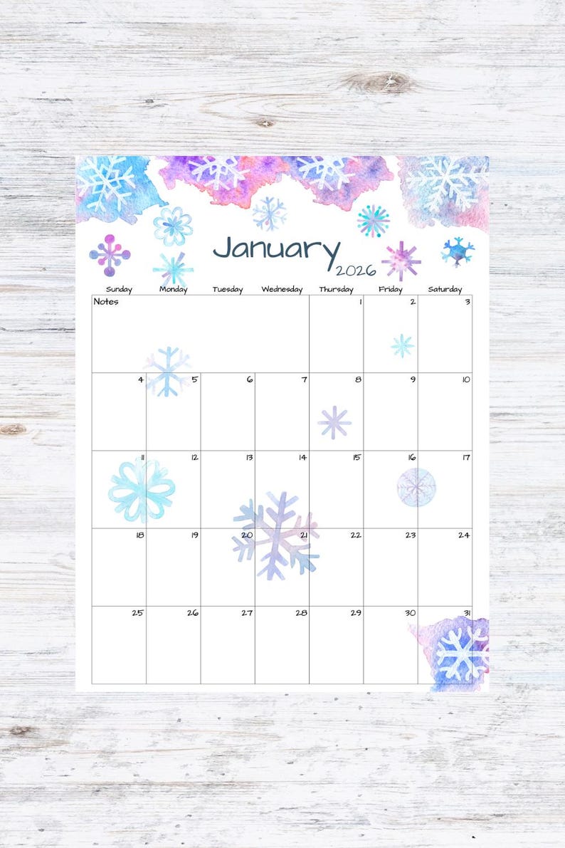 Fillable/editable January Calendar | January 2026 Calendar | Winter ...