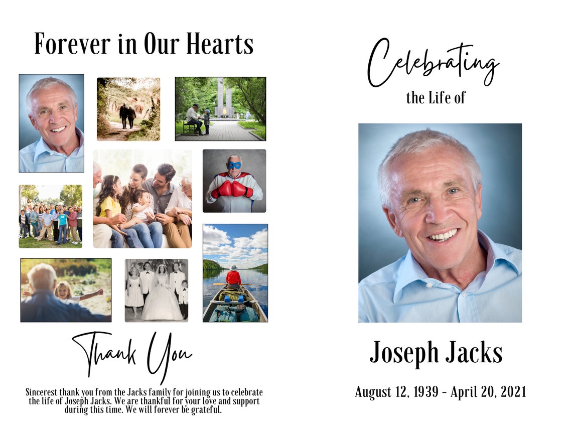 Funeral Program Obituary Template Celebration of Life Memorial Program ...