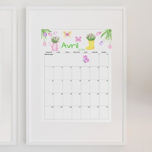 Avril Calendar in French Avril 2022 Printable Calendar | Etsy