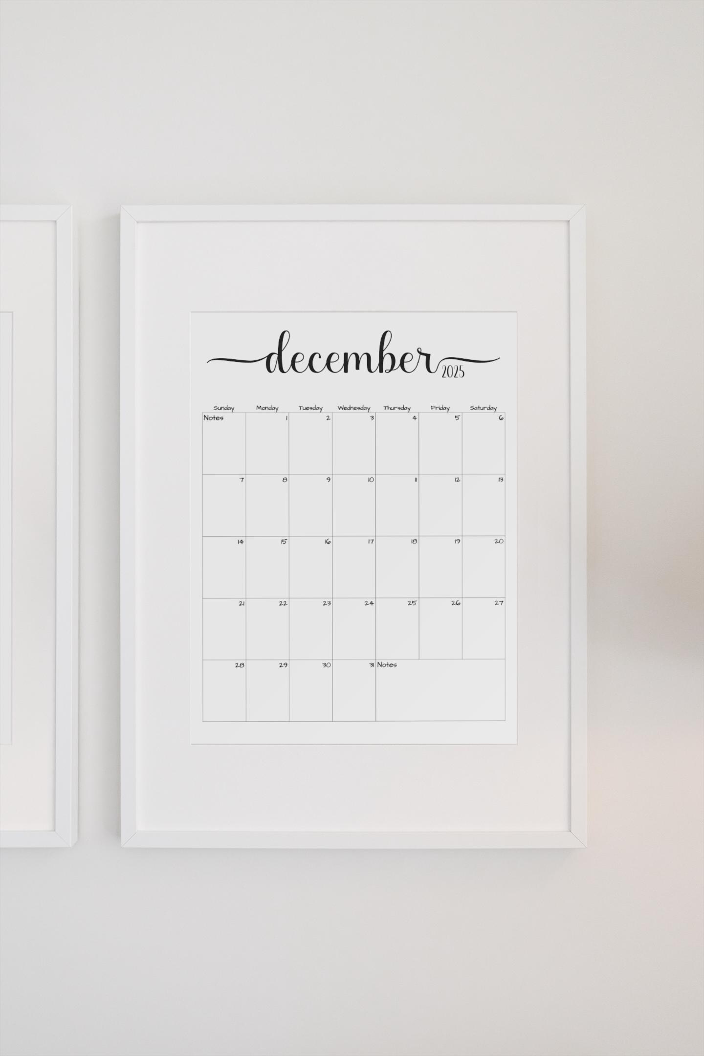 Fillable/editable December 2025 Calendar | December 2025 Calendar ...