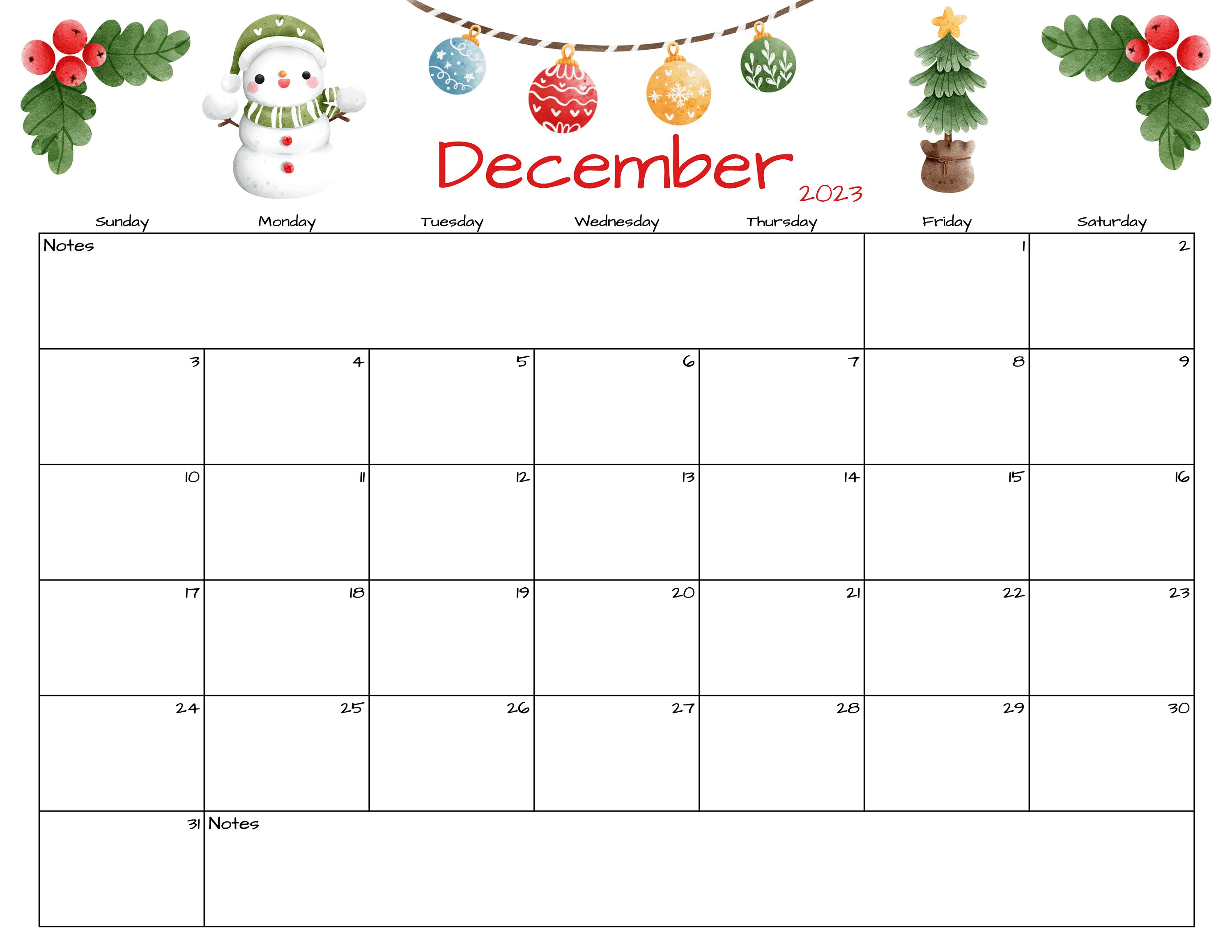Fillable/editable December Calendar December 2023 Printable Calendar ...