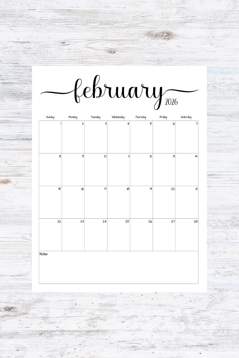 Fillable/editable February 2026 Calendar | February 2026 Calendar ...