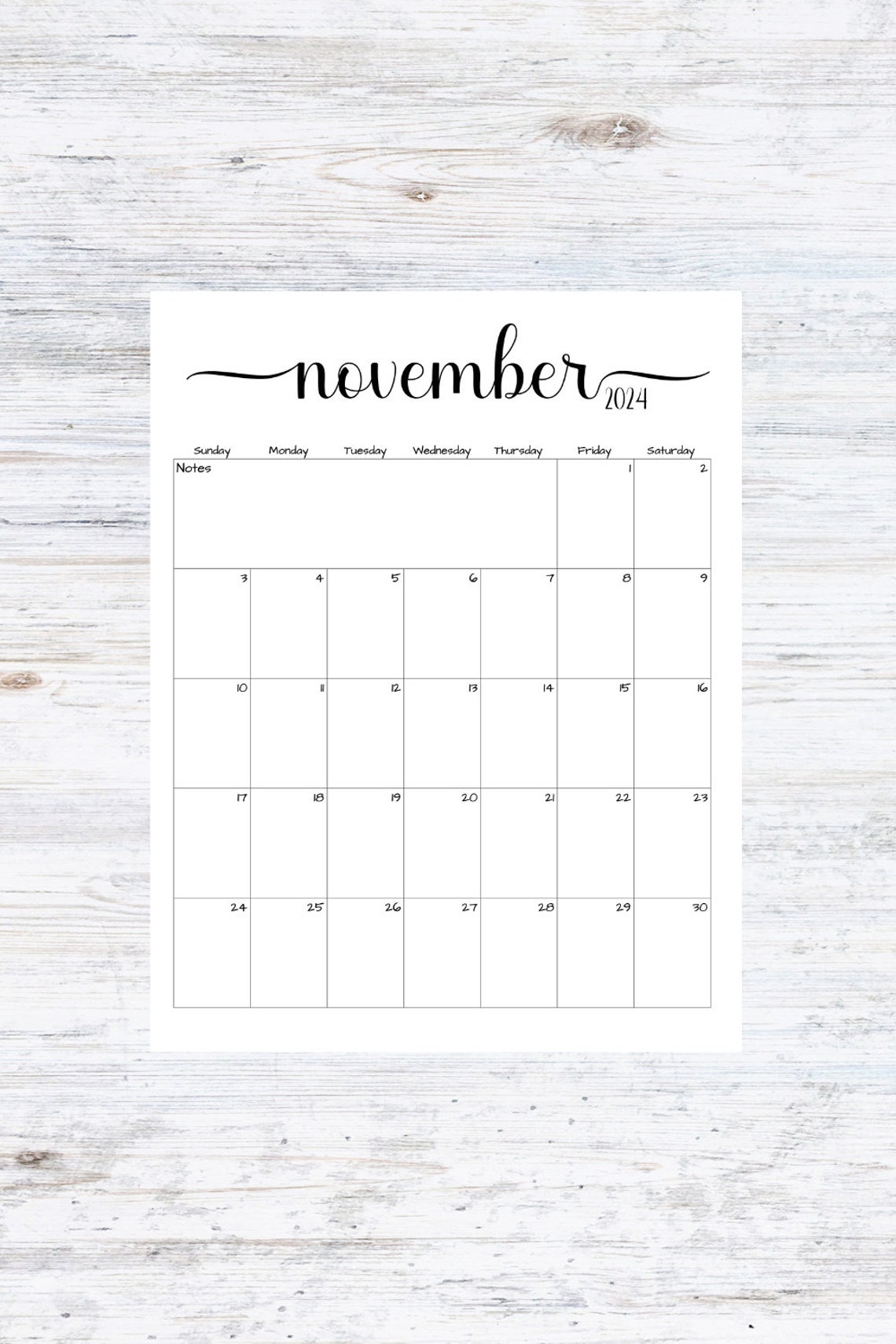 Fillable/editable November 2024 Calendar November 2024 Calendar Simple ...