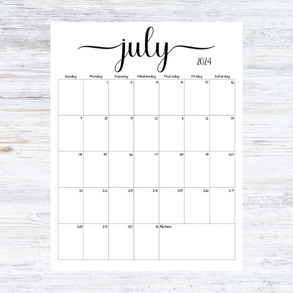 July 2024 Calendar - Etsy