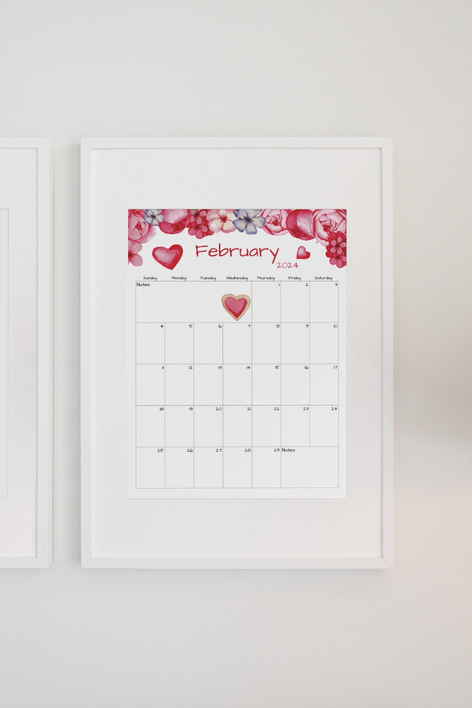 Fillable/editable February Calendar February 2024 Calendar Valentine ...
