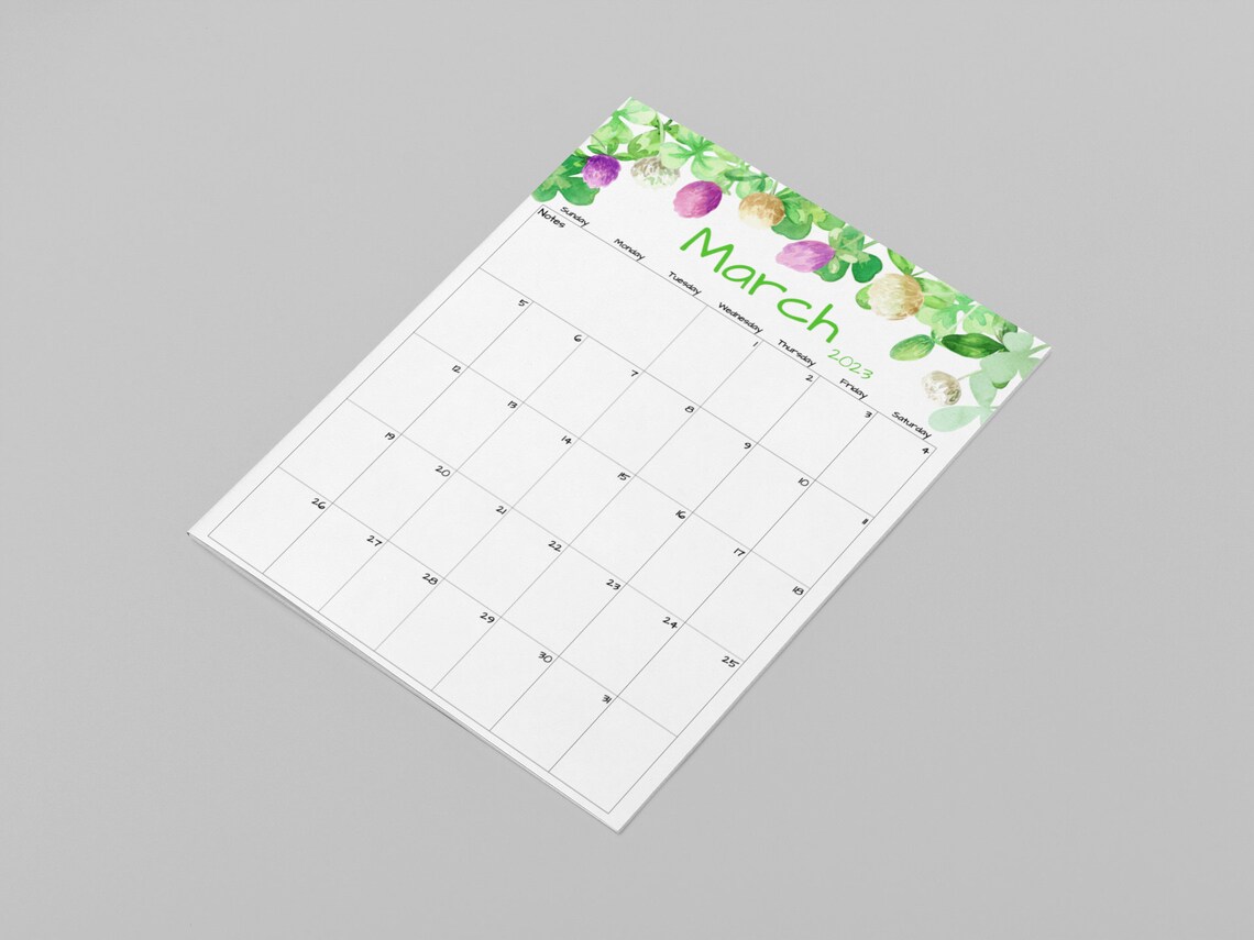 Fillable/editable March Calendar March 2023 Printable - Etsy