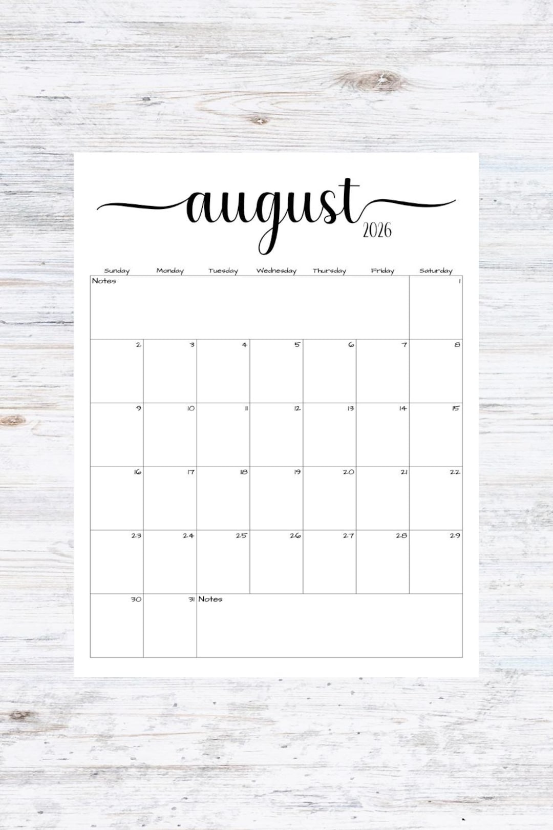 Fillable/editable August 2026 Calendar | August 2026 Calendar | Simple ...