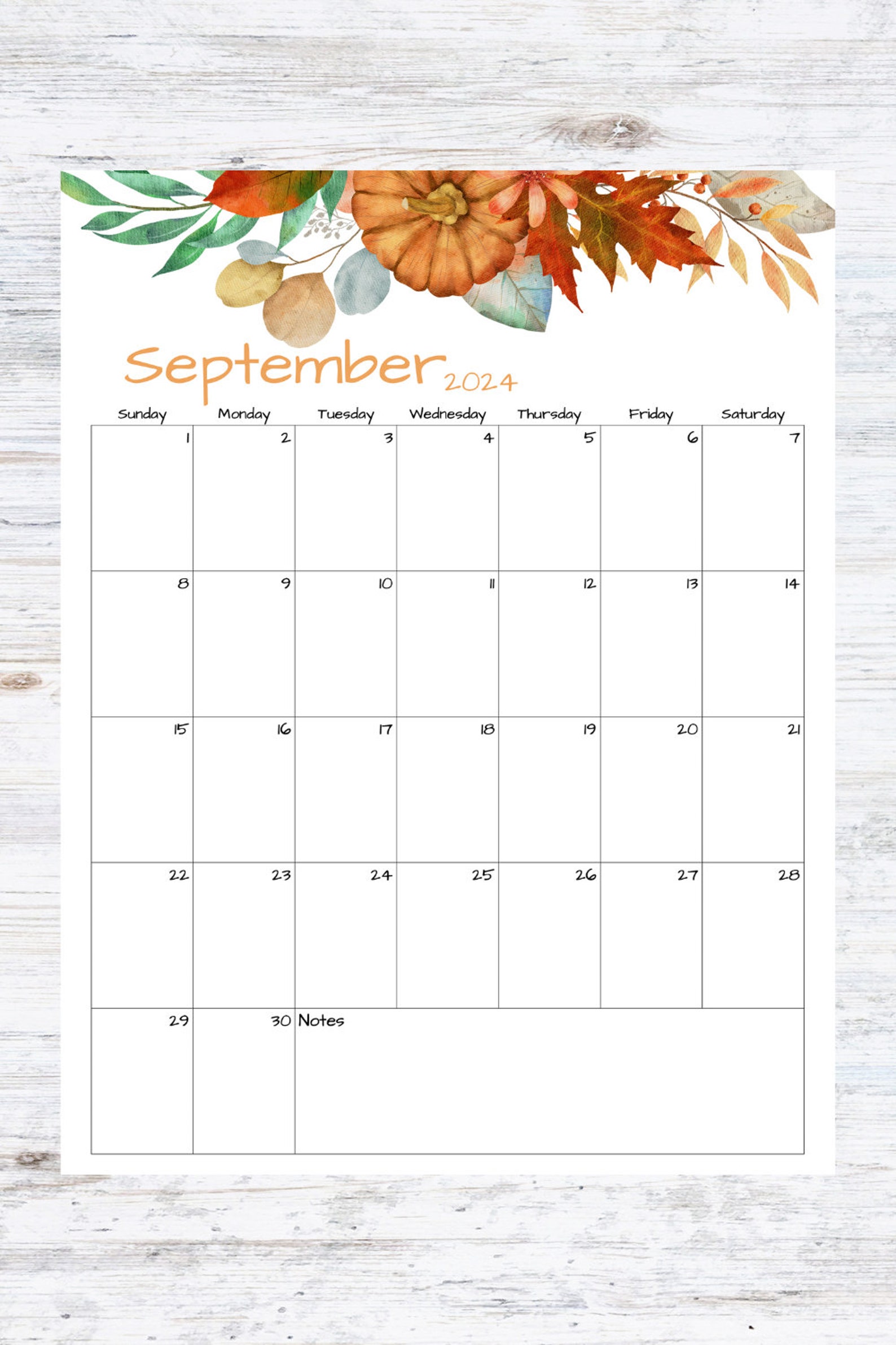 Fillable/editable September Calendar September 2024 Printable Calendar ...