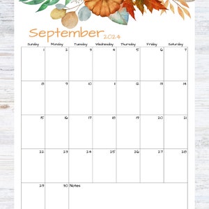 Fillable/editable September Calendar September 2024 Printable Calendar ...