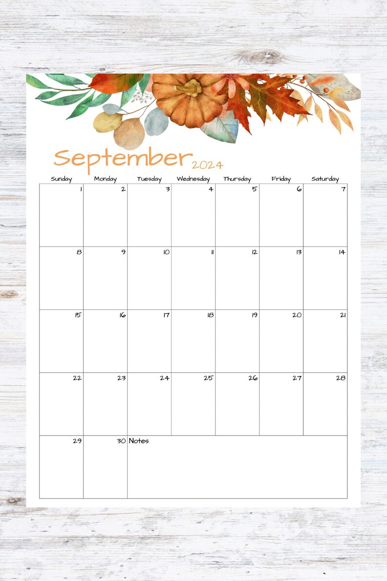 Fillable/editable September Calendar September 2024 Printable Calendar ...