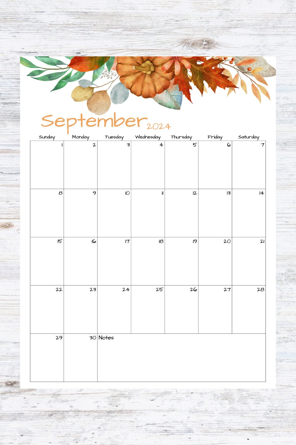 Fillable/editable September Calendar September 2024 Printable Calendar ...