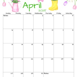 Fillable/editable April Calendar | April 2025 Printable Calendar ...