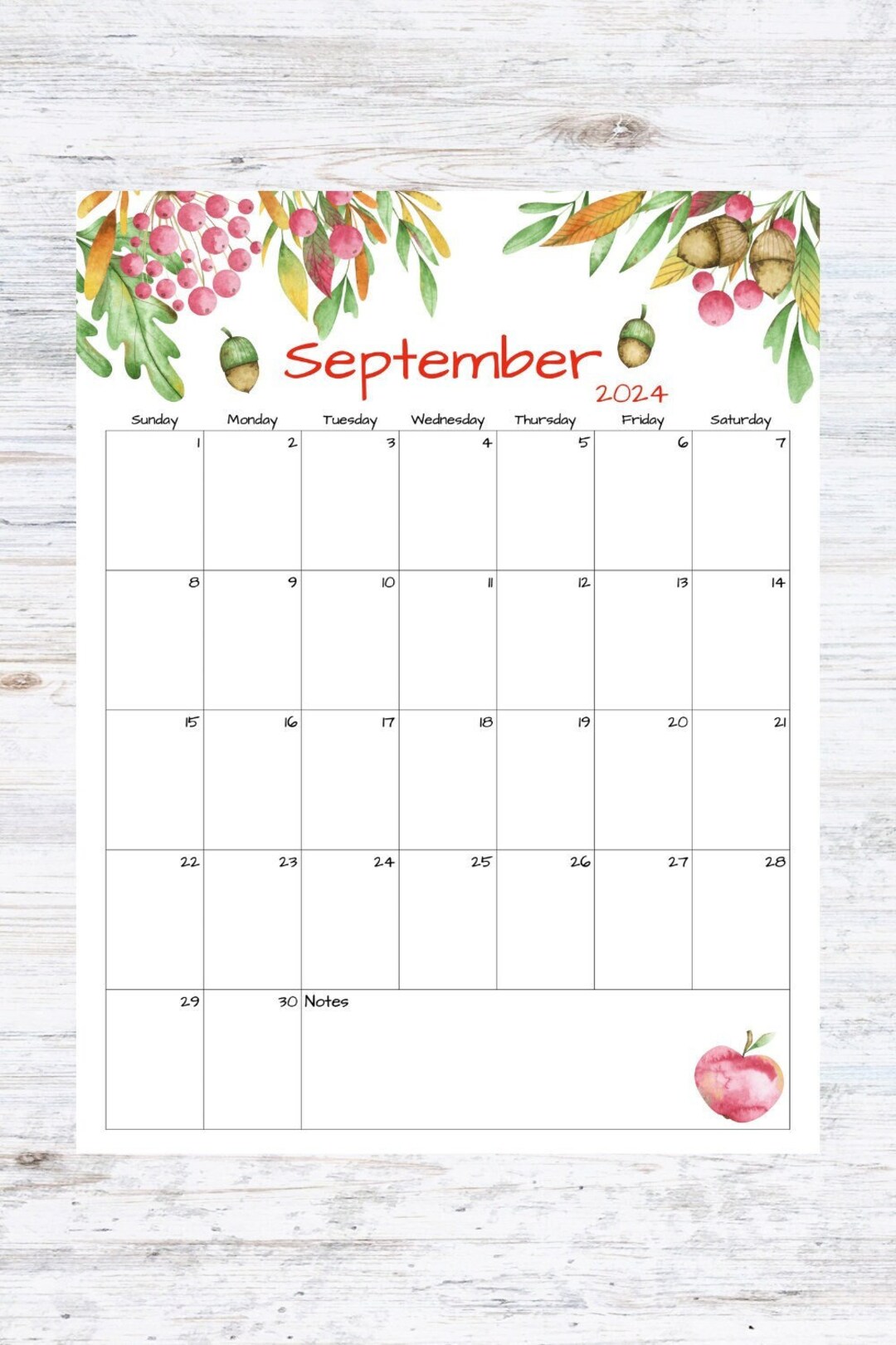 Fillable/editable September Calendar September 2024 Printable Calendar ...