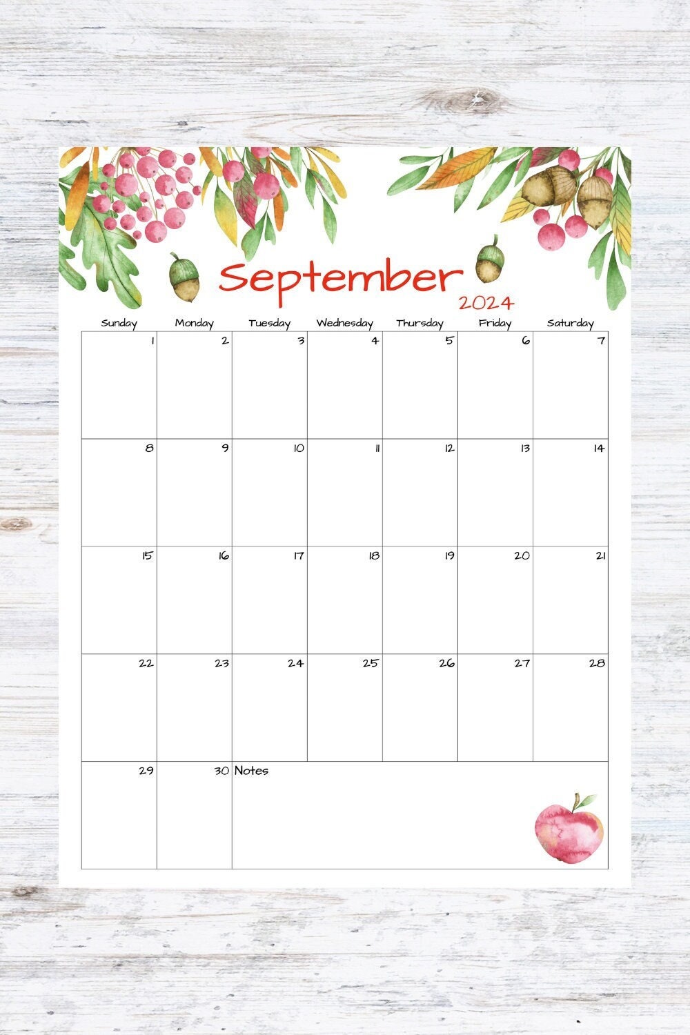 Fillable/editable September Calendar September 2024 Printable Calendar ...