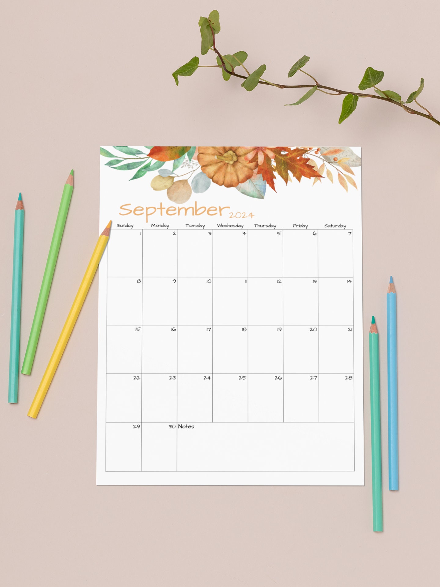 Fillable/editable September Calendar September 2024 - Etsy UK