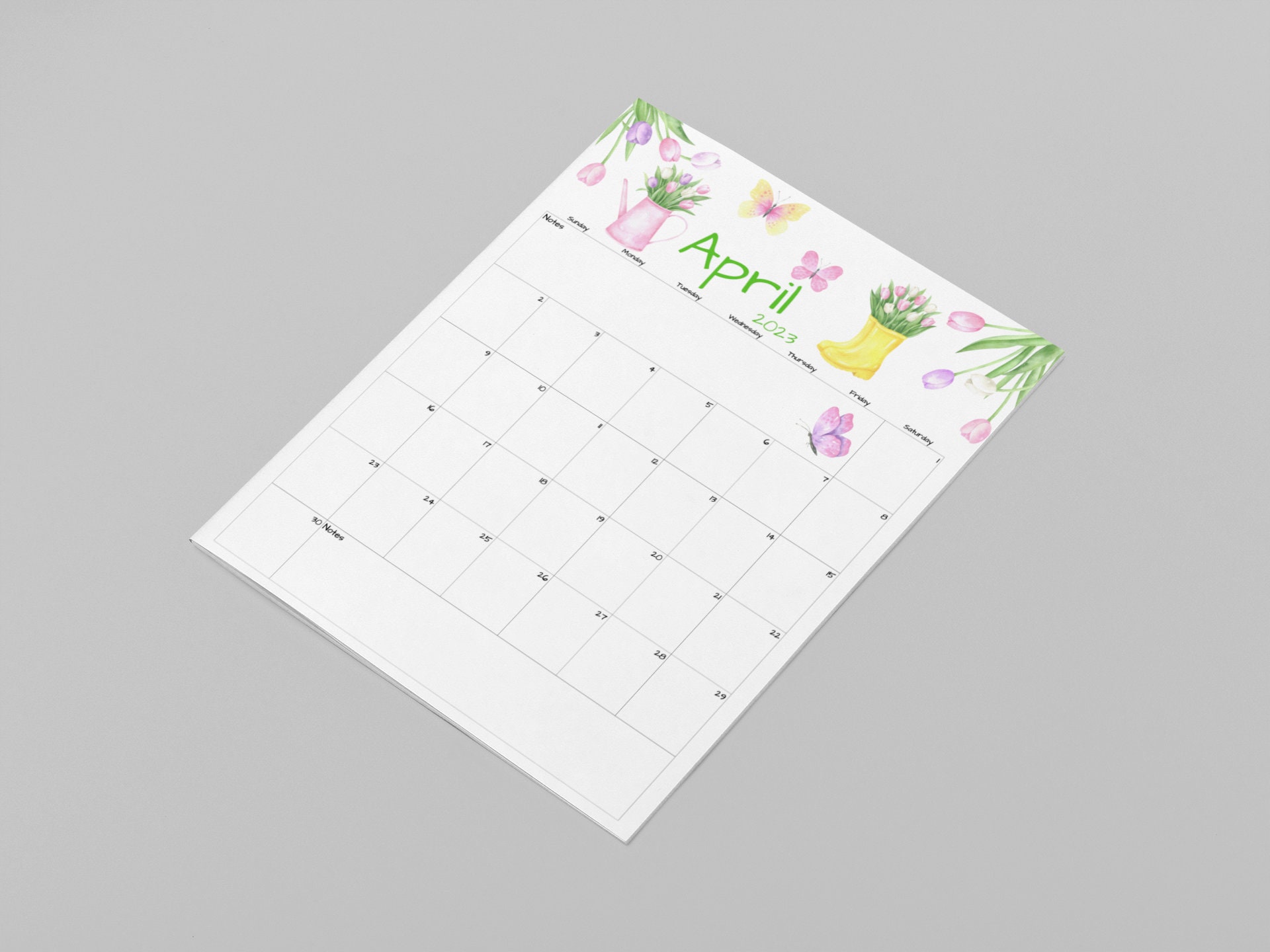 Fillable/editable April Calendar April 2023 Printable - Etsy
