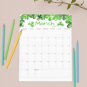 Fillable/editable March Calendar | March 2025 Printable Calendar ...