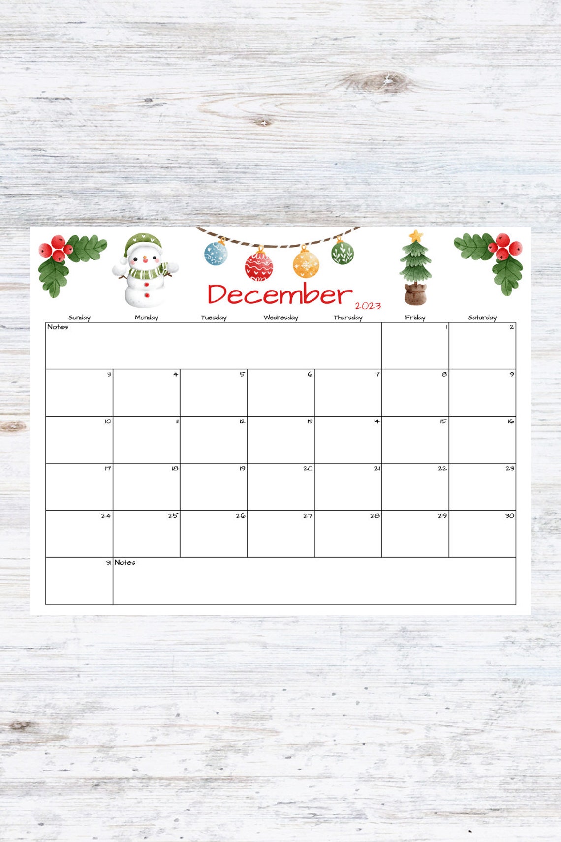 Fillable/editable December Calendar December 2023 Printable Calendar ...