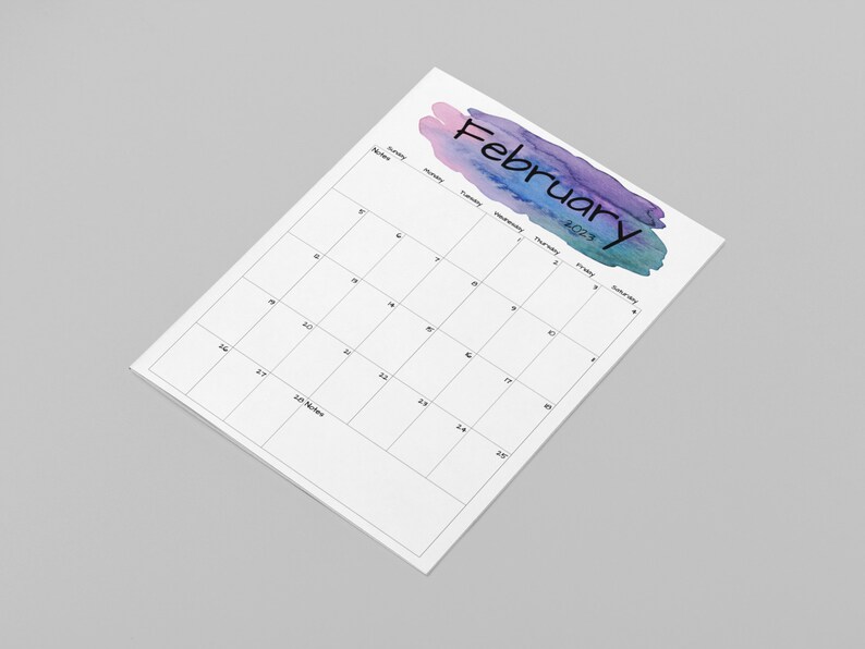 Fillable/editable February Calendar February 2023 Calendar - Etsy