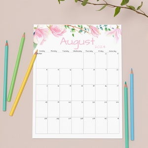 Fillable/editable August Calendar August 2024 Printable Calendar ...