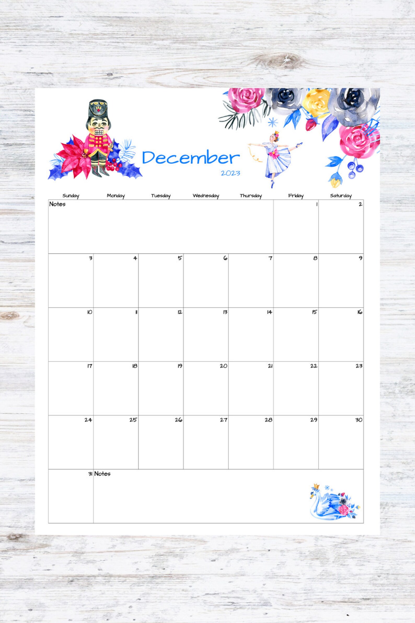 Fillable/editable December Calendar December 2023 Printable Calendar ...