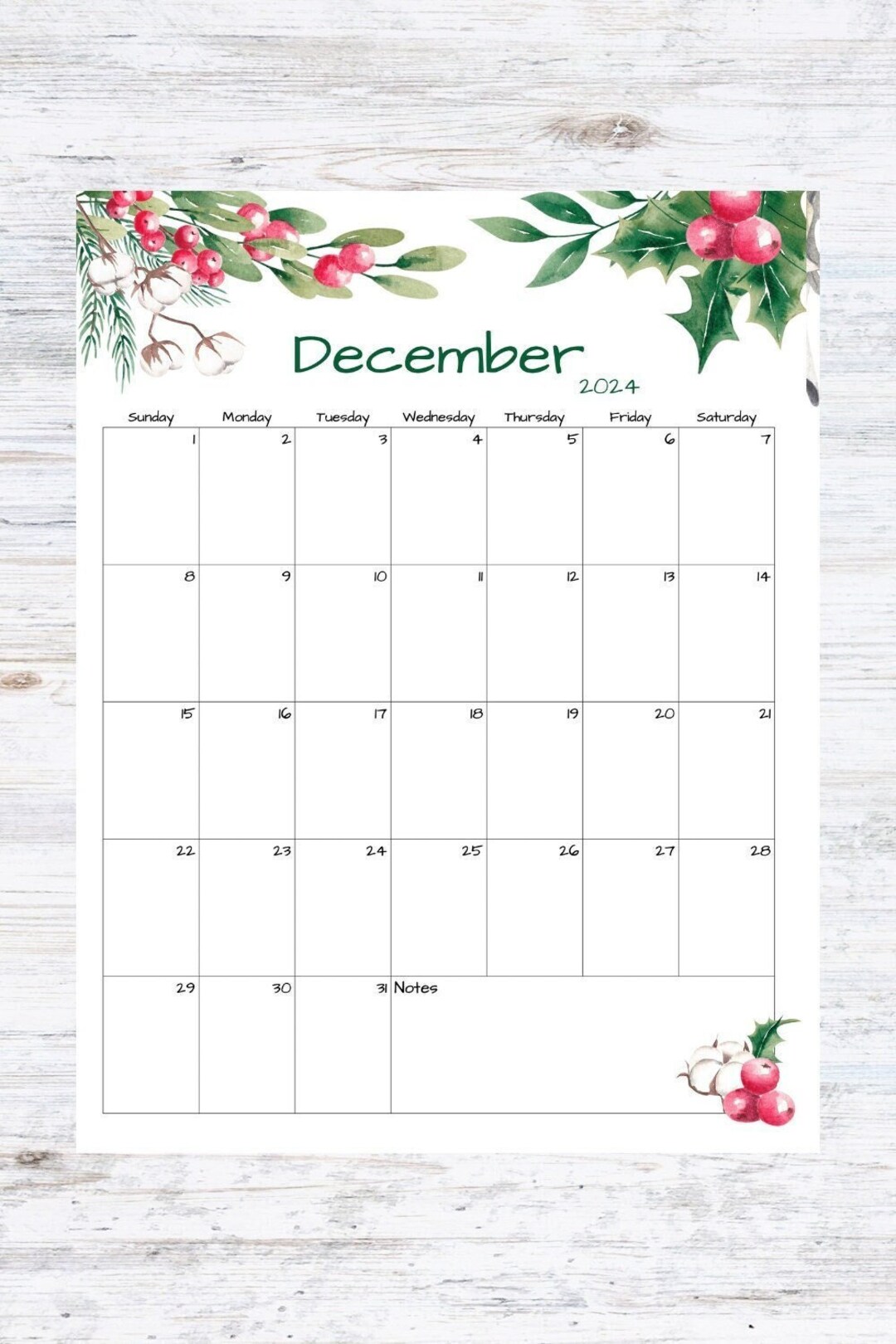 Fillable/editable December Calendar December 2024 Printable Calendar ...