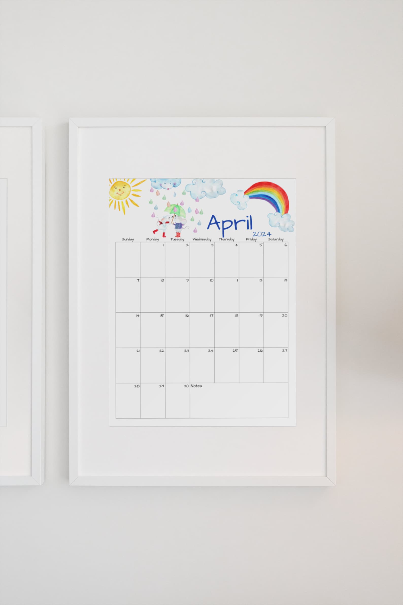 Fillable/editable April Calendar April 2024 Printable Calendar Spring ...