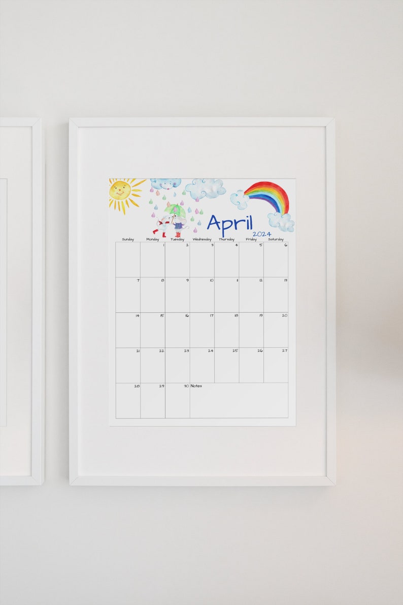 Fillable/editable April Calendar April 2024 Printable Calendar Spring ...
