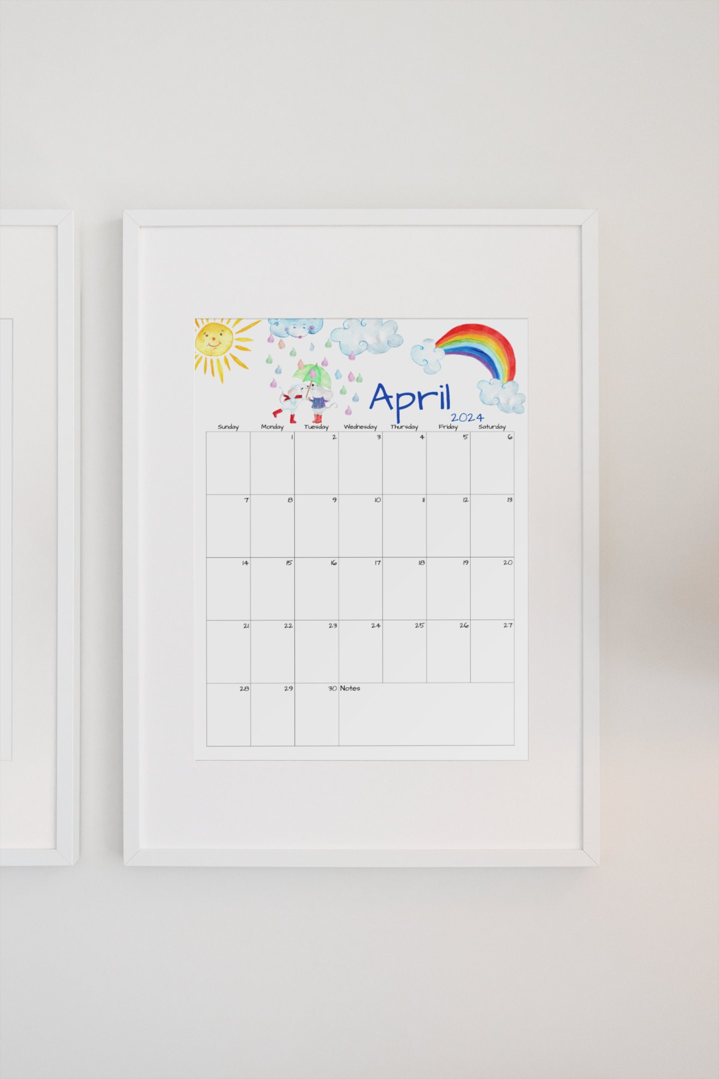 Fillable/editable April Calendar April 2024 Printable Calendar Spring ...
